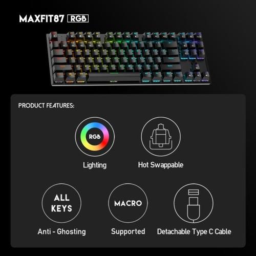 Jual Fantech MAXFIT87 Mechanical Gaming Keyboard RGB Macro TKL ...