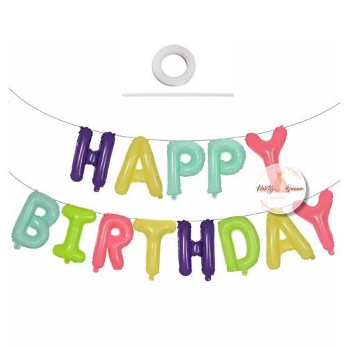 Jual Balon Foil Huruf Set Happy Birthday / Set Happy Birthday Warna ...