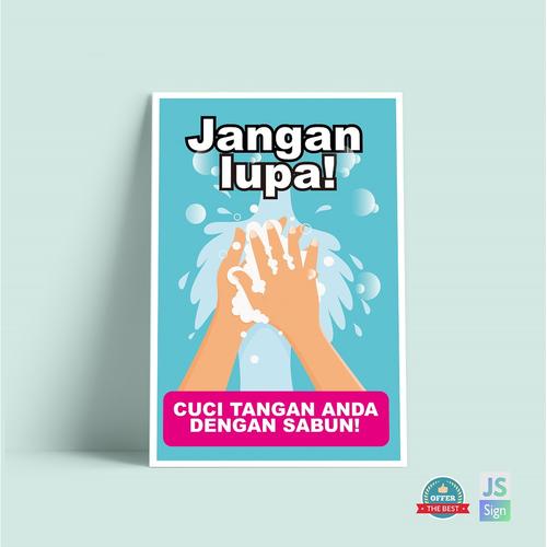 Jual POSTER SAFETY K3 JANGAN LUPA CUCI TANGAN - A2 (60x40cm) - Kota ...