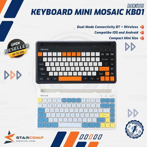 Jual Rexus KB01 Mosaic Keyboard Bluetooth Wireless Dual Connection ...