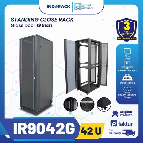 Jual CLOSE RACK INDORACK 19' TYPE IR9042G 42U DEPTH 900MM GLASS DOOR ...