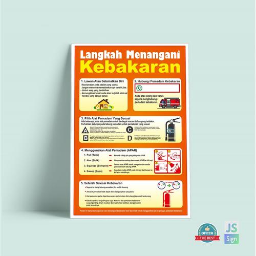 Jual POSTER SAFETY K3 - LANGKAH MENANGANI KEBAKARAN - A3(45x30cm ...