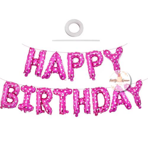 Jual Balon Foil Huruf Set Happy Birthday / Set Happy Birthday Pink ...