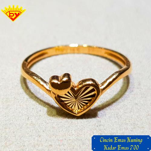Jual Cincin Emas Kuning Motif Baru Kadar Emas 700 - Jakarta Pusat ...