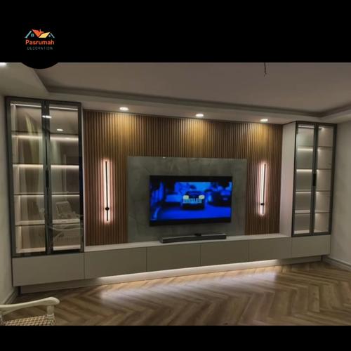 Jual Backdrop tv minimalis hpl/backdrop tv modern/backdrop tv custom ...