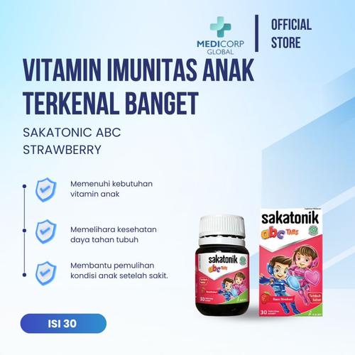 Jual Sakatonik ABC strawberry multivitamin A B C D E kesehatan anak ...
