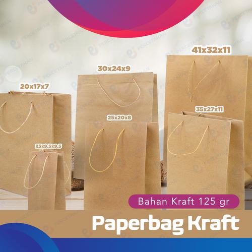 Jual paper bag tali polos coklat | paperbag murah | Tas Kertas tali - D ...