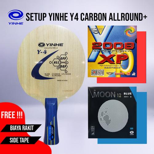 Jual Paket Bat Pingpong Rakitan Yinhe Y4 Carbon Allround+ Dawei 2008 XP Yinhe Moon 12 Blue ...