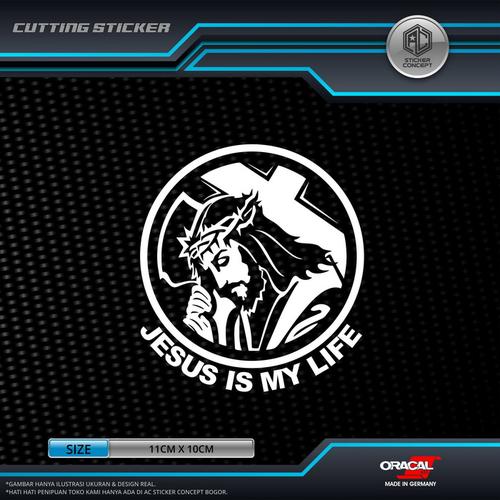 Jual Cutting Sticker Yesus Art Kristen Stiker Jesus Is My Life - Putih ...