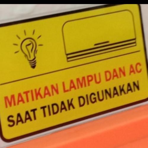 Jual SIGN STICKER RAMBU MATIKAN LAMPU DAN AC / STIKER MATIKAN LAMPU ...