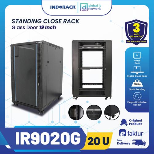 Jual CLOSE RACK INDORACK 19" TYPE IR9020G 20U DEPTH 900MM GLASS DOOR ...