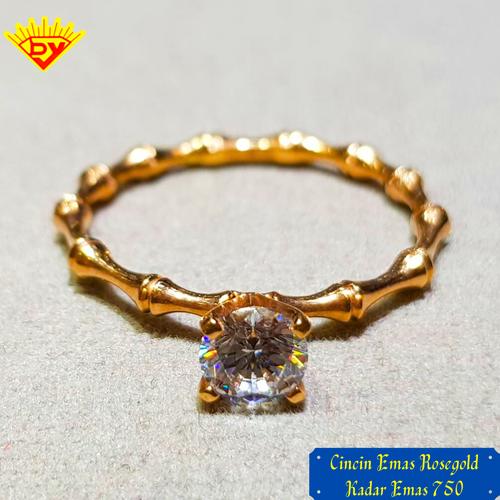 Jual Cincin Emas Rosegold Permata Zirconia 550 Kadar Emas 750 - Jakarta ...