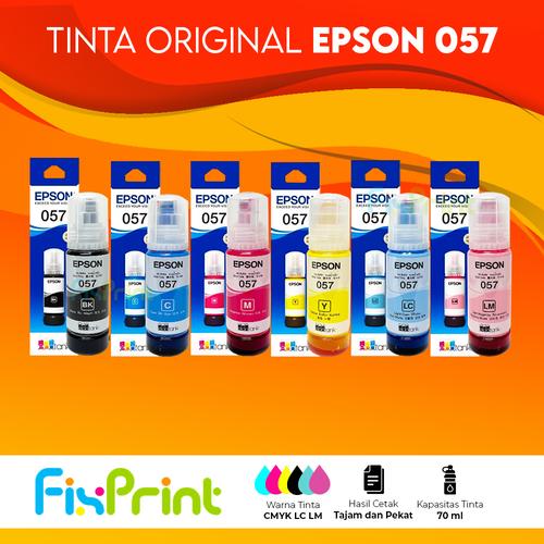 Jual Tinta Epson 057 Set CMYK LC LM Original Tinta Epson L8050 L18050 ...