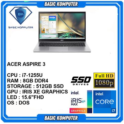 Jual LAPTOP ACER ASPIRE 3 A315-59* I7-1255U 8GB DDR4 512GB SSD 15.6"FHD - I7 GEN 12 SILVER ...