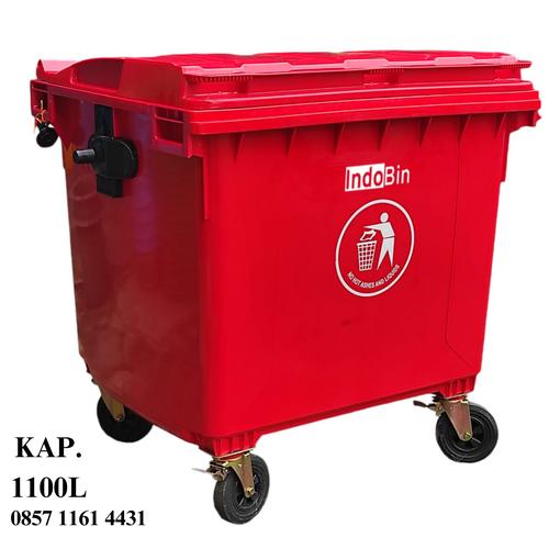 Jual Tempat sampah / bak sampah besar dorong kapasitas 1100 liter - merah - Kota Bogor - CV ...