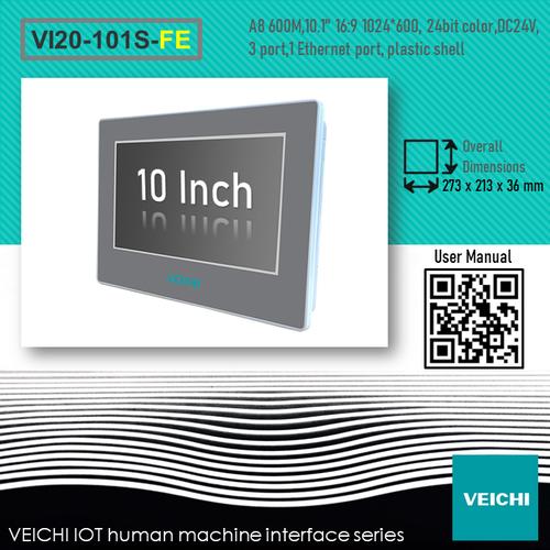 Jual HMI VEICHI VI20-101S-FE 10 Inch A8 600M,10.1" 16:9 1024*600, 24bit ...
