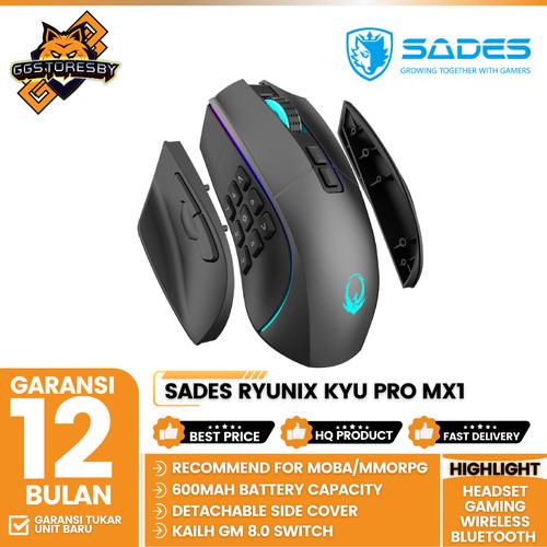 Jual SADES RYUNIX KYU PRO MX1 MMO MOBA WIRELESS Gaming Mouse - Kota ...