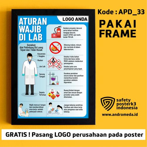 Jual afety Poster K3 : Aturan Wajib di Laboratorium Kimia Kantor Office ...