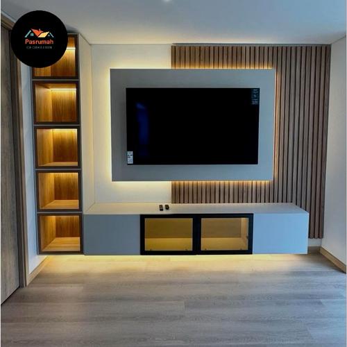 Jual Backdrop tv minimalis hpl/backdrop tv modern/backdrop tv custom ...