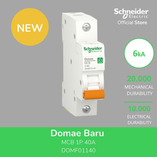 Jual MCB SCHNEIDER DOMAE 1 PHASE 40 AMPERE MCB SCHNEIDER 1P 40A - Kab ...