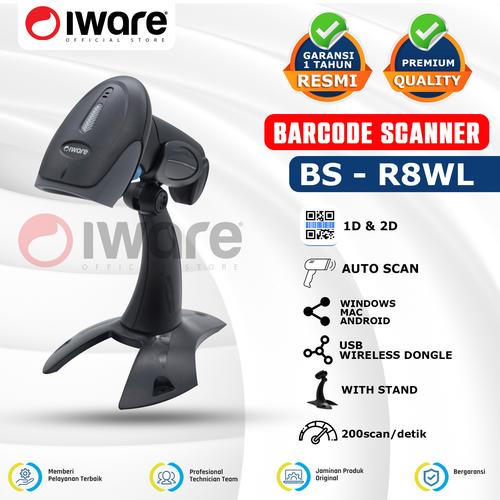 Promo BARCODE SCANNER E-FAKTUR QR CODE 2D/1D IWARE R8S WITH STAND ...