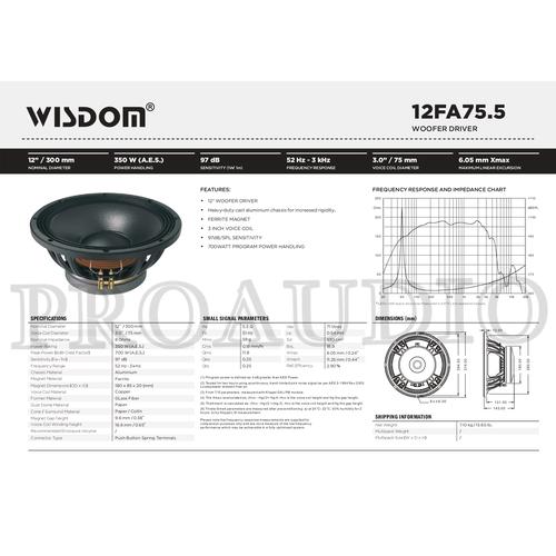 Jual Speaker Wisdom 12 Inch 12 FA 75.5 / 12FA 75,5 Speaker Komponen ...
