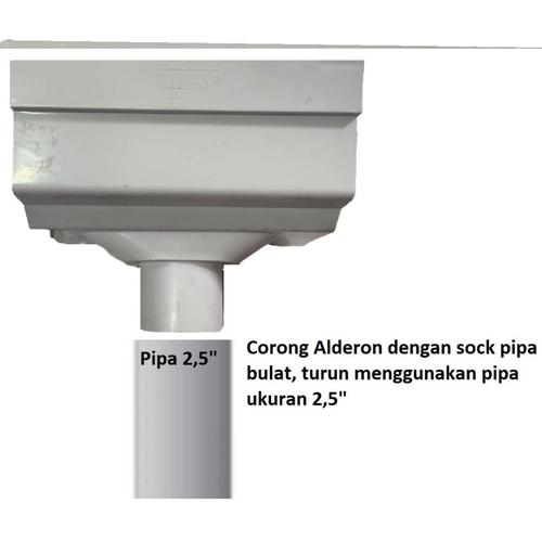 Jual Corong talang atap air Alderon putih tersedia pilihan corong pipa ...