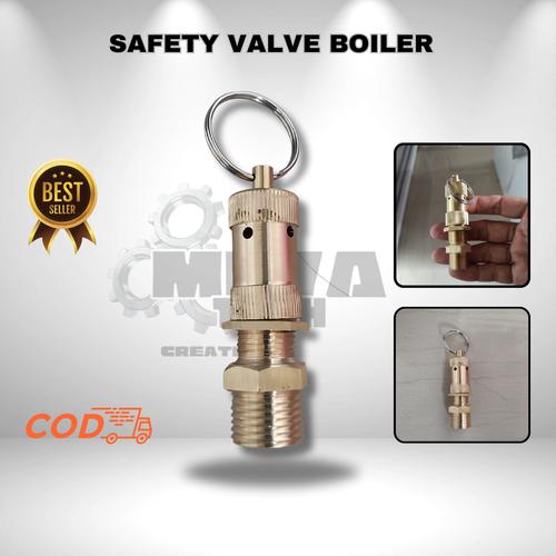 Promo Safety Valve Boiler Setrika Uap Kran Otomatis Kuningan Drat 1/2 ...