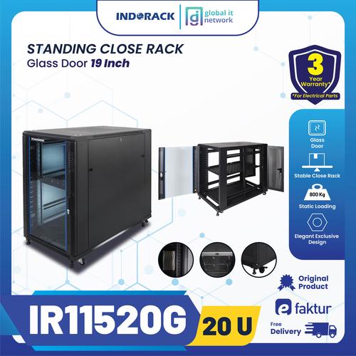 Jual CLOSE RACK INDORACK 19" TYPE IR11520G 20U DEPTH 1150MM GLASS DOOR ...