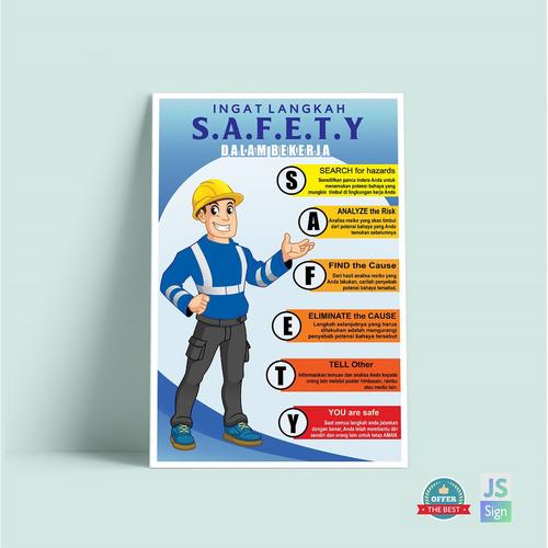 Jual POSTER SAFETY K3 - INGAT LANGKAH SAFETY DALAM BEKERJA - A3(45x30cm ...