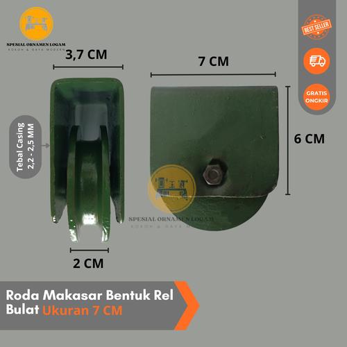 Promo Roda Pagar Besi Cor Bentuk Rel Bulat dan Siku Ukuran 7 CM l Warna ...