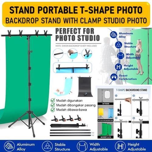 Jual T-Shape Tiang Background Foto Produk Bracket Stand Backdrop Studio ...