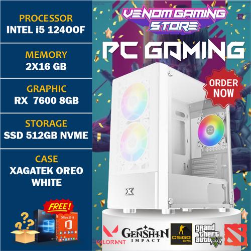 Jual PC Gaming | Intel i5 12400F | RX 7600 8GB | 32GB DDR4 | 512GB NVME ...
