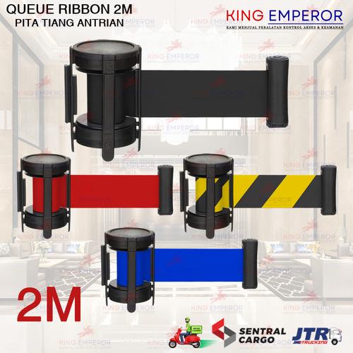 Jual Pita Tiang Antrian 2M PVC Nilon / Queue Ribbon 2M - Kuning Hitam ...