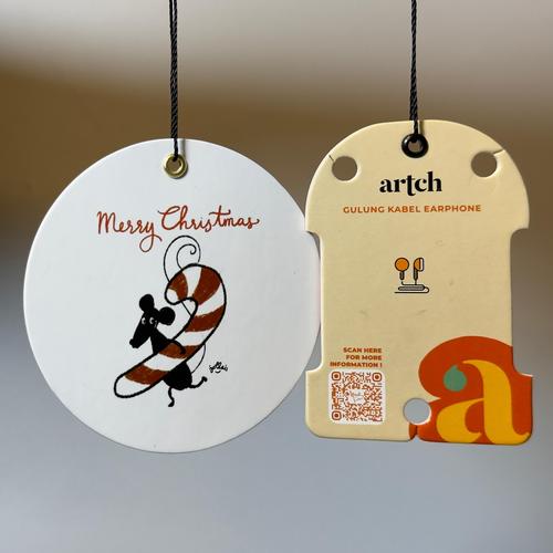 Jual (FREE DESIGN) Label hangtag baju full color 2sisi label hijab ...