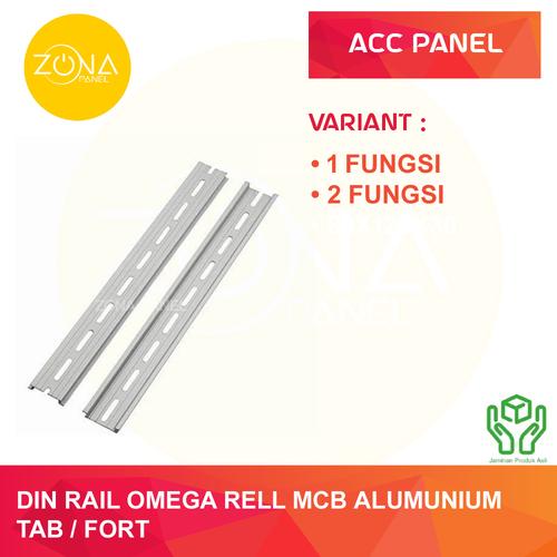Jual DIN RAIL OMEGA RELL REL MCB 1 FUNGSI / 2 FUNGSI ALUMUNIUM 1 METER ...
