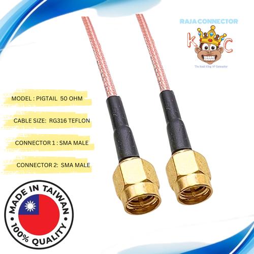 Jual KABEL PIGTAIL RG316 COAXIAL CABLE 50OHM SMA MALE TO SMA MALE MADE ...
