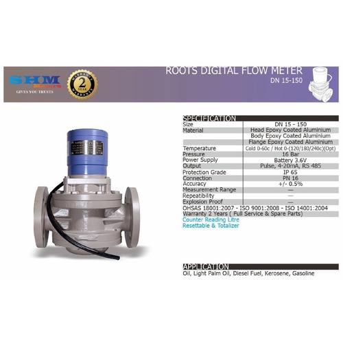 Jual SHM ROOTS FLOW METER 1,5 Inch DN 40MM FLOW METER SOLAR DIGITAL ...