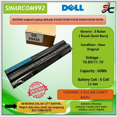 Promo BATERAI original Laptop latitude E5420 E5430 E5520 E6420 E6430 E6540 - Jakarta Pusat ...