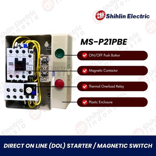 Promo DOL Starter / Magnetic Switch MS-P21PBE (6,5A/9A/11A) 220V / 380V Shihlin Cicil 0% 3x ...