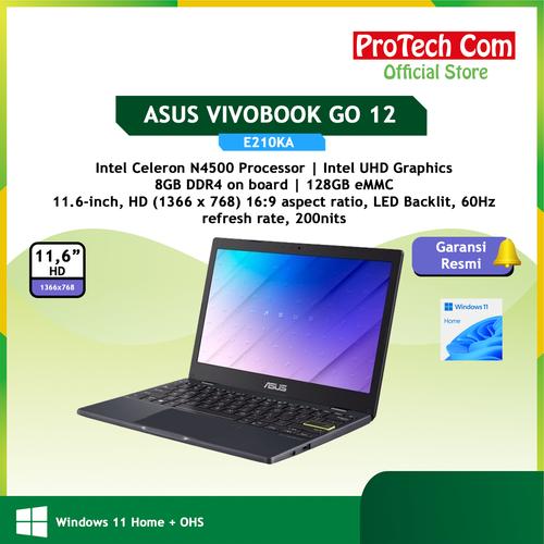 Promo ASUS VIVOBOOK GO 12 E210KA N4500 UHD 8GB 128GB INTEL UHD 11.6 ...