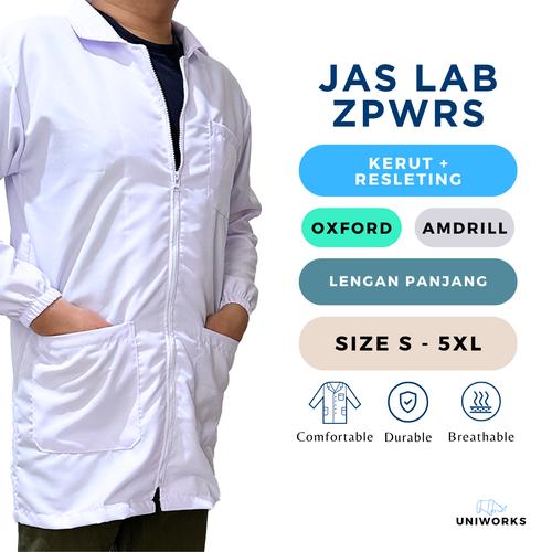 Promo Jas Lab Lengan Panjang Uniworks dengan Resleting dan Karet ...