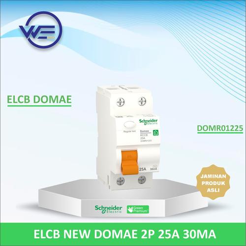 Jual ELCB RCBO New DOMAE 2p 25a 1P+N 30mA DOMR01225 1 Phase 25 Ampere Schneider Original - Kota ...