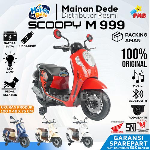 Promo Mainan Motor Aki Anak Scoopy PMB 999 M-999 Lisensi - Putih, DUS ...