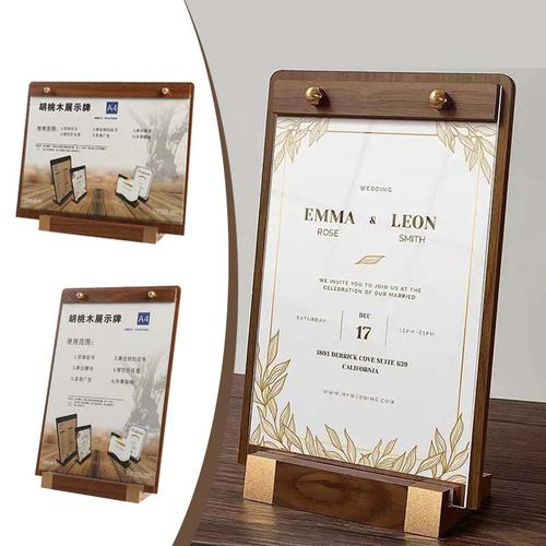 Jual Stand Menu Kayu A4 Wood Sign Holder Display Menu Standing Menu ...