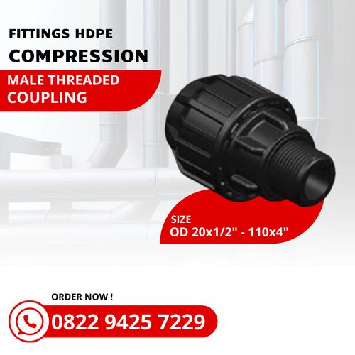 Jual MALE THREADED COUPLING | FITTING HDPE COMPRESSION OD 20x1/2 ...