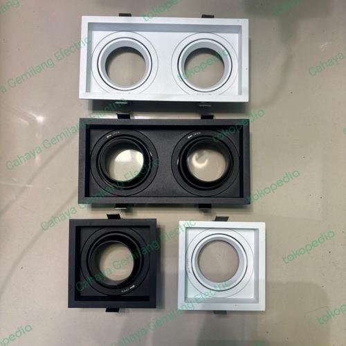 Jual kap lampu mr16 halogen led single double isi1 isi2 isi 1 2 1gang 2gang artalux ar117 ...