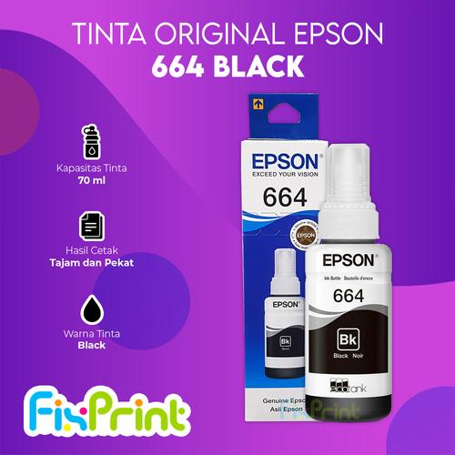 Jual Tinta Epson 664 BLACK HITAM 6641 T6641 Original Ori Color Warna ...