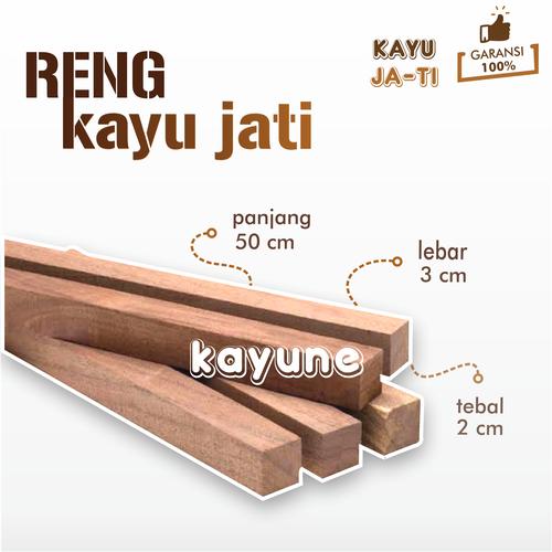 Jual Reng Kayu Jati Jawa Allgrade Bahan Kerajinan Ukuran 2x3x50 cm ...