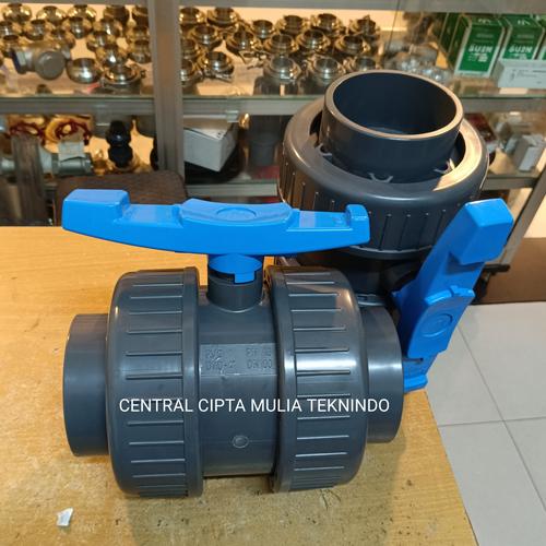 Jual Ball Valve PVC 4" inch True Union Double Watermur 114mm Jis 10k ...